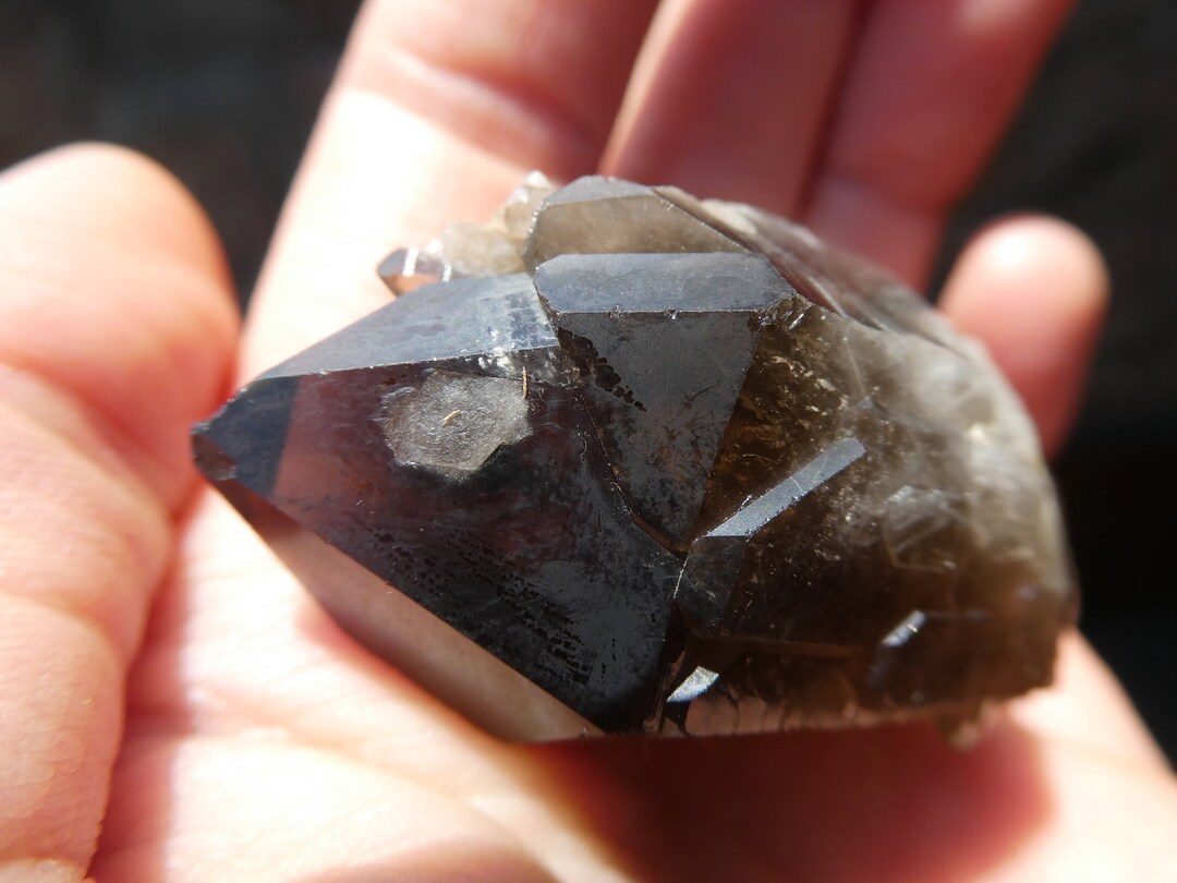 ELESTIAL MORION Smoky Quartz Laser Point/ Natural Deep Dark Color ...