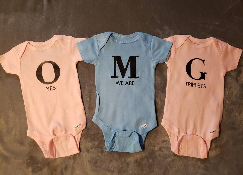 Triplet OMG Onesies Baby Shower Gift Triplets Unique, Triplet ...