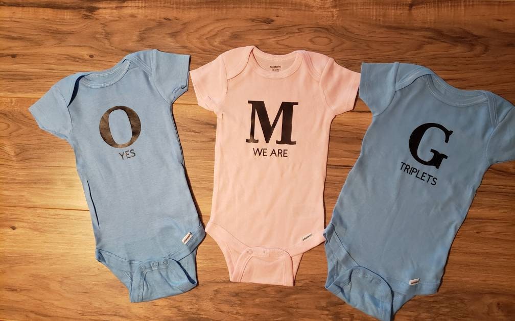 Triplet OMG Onesies Baby Shower Gift Triplets Unique, Triplet ...