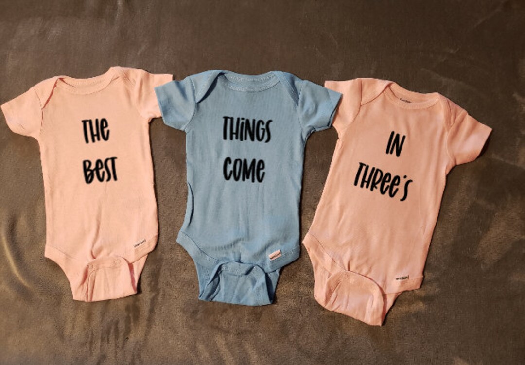 Triplet Onesies Baby Shower Gift Triplets Unique Triplet - Etsy