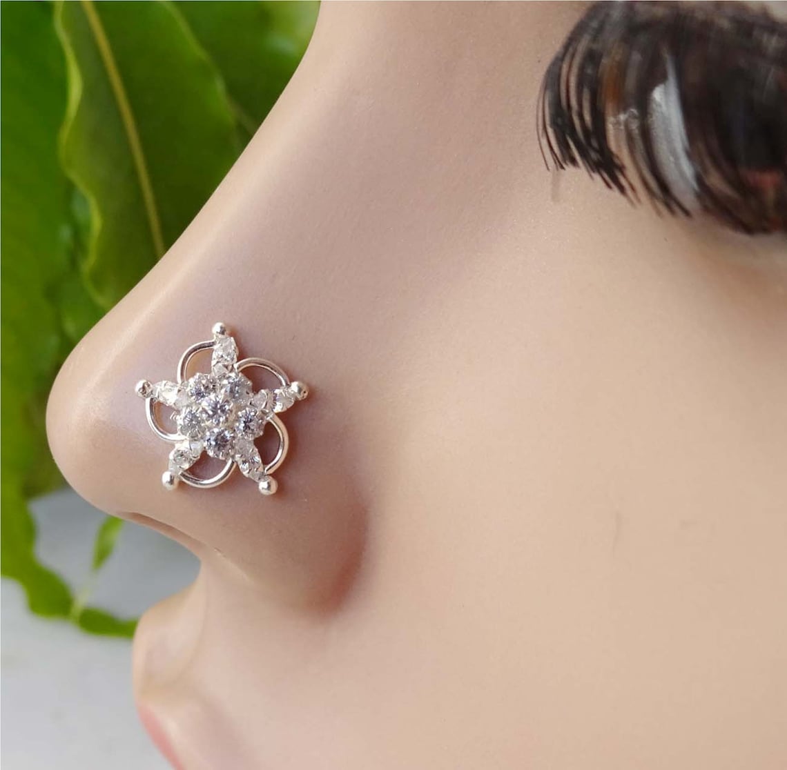 Indian Nose Stud Churi Patch Nose Stud Diamond Nose Stud Silver Nose ...