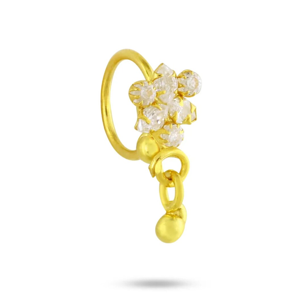 Dangle Nose Ring Indian Nose Ring Unique Nose Ring Gold Nose Ring ...