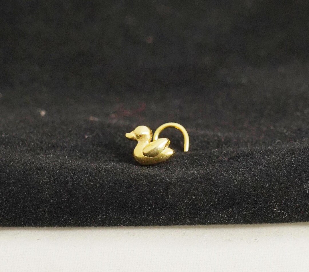 Duck Nose Stud: 14k Gold Plated Sterling Silver Indian Nose Ring - Etsy