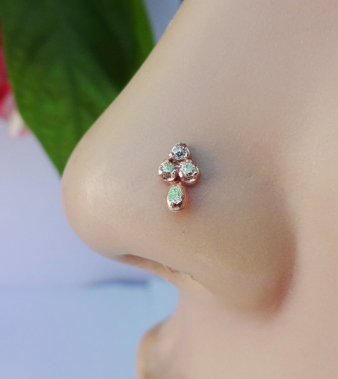 Crystal Nose Stud Indian Nose Stud Diamond Nose Stud Indian Nose Ring ...