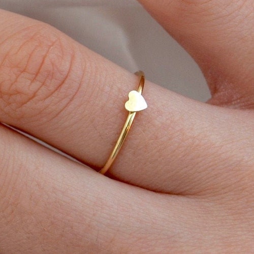 14k Gold Heart Promise Ring - Etsy