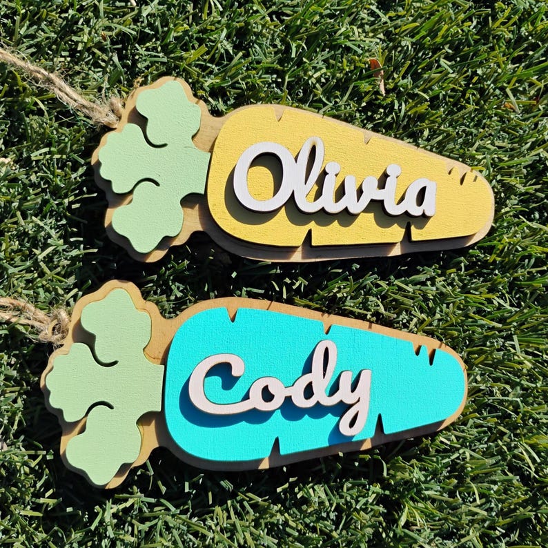 Carrot Name Tag for Easter Basket Personalized - Etsy