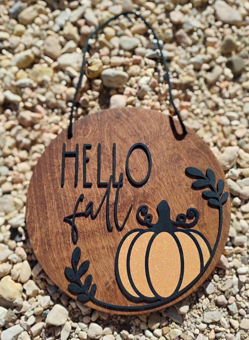 Hello Fall Pumpkin Sign – 12" Round Autumn Décor - Etsy