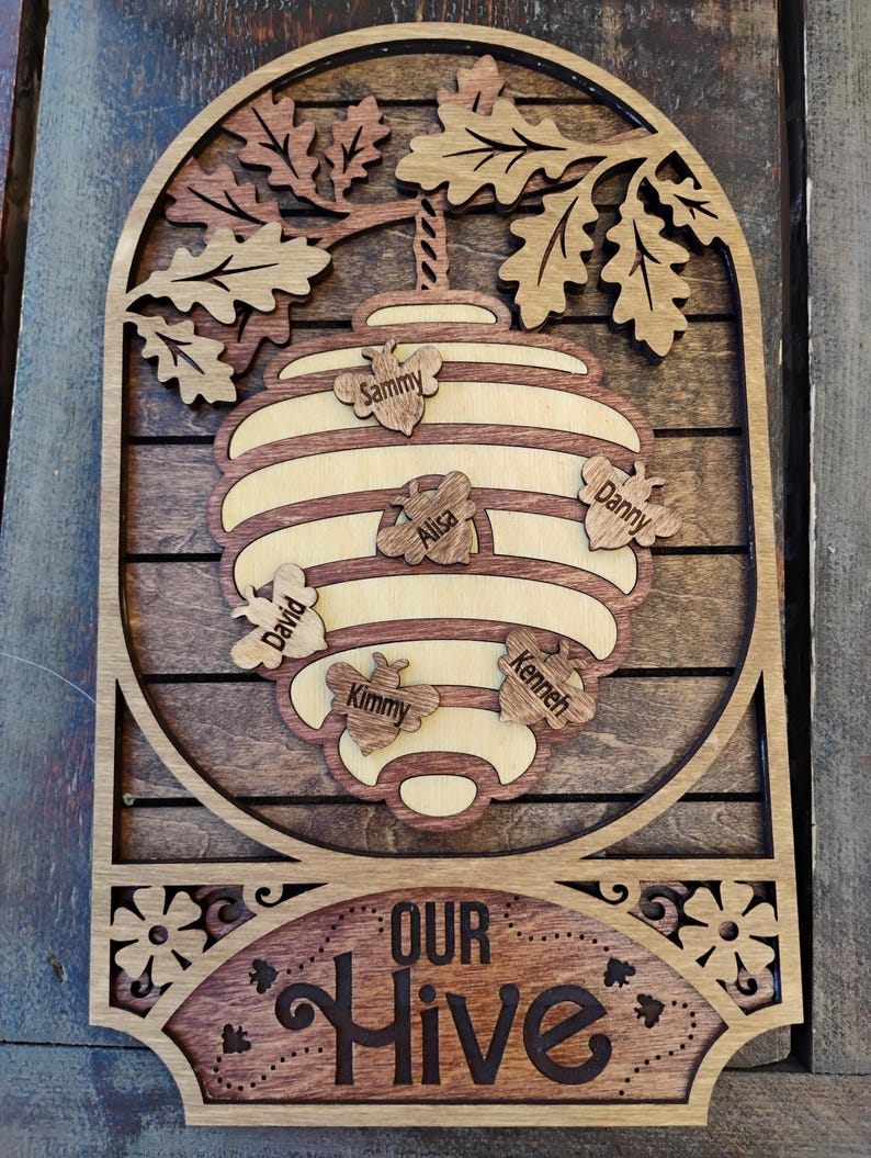 Beehive Family Tree – Custom Keepsake With Names on Bees - Personalized ...