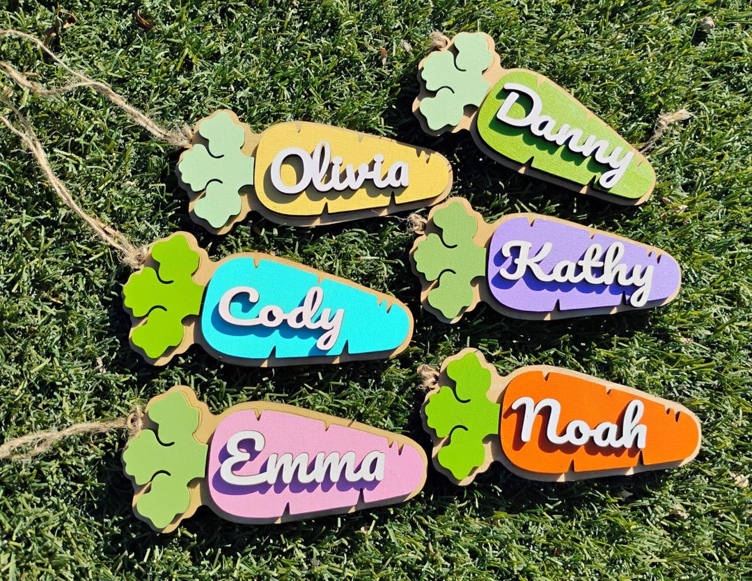 Carrot Name Tag for Easter Basket Personalized - Etsy