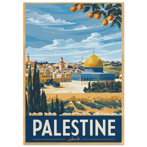 Vintage Palestine Travel Poster | Dome of the Rock | Premium Matte ...
