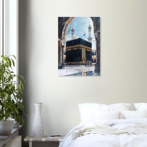 Watercolor Painting of Kaaba Mecca Through an Archway Wall Art, Home ...