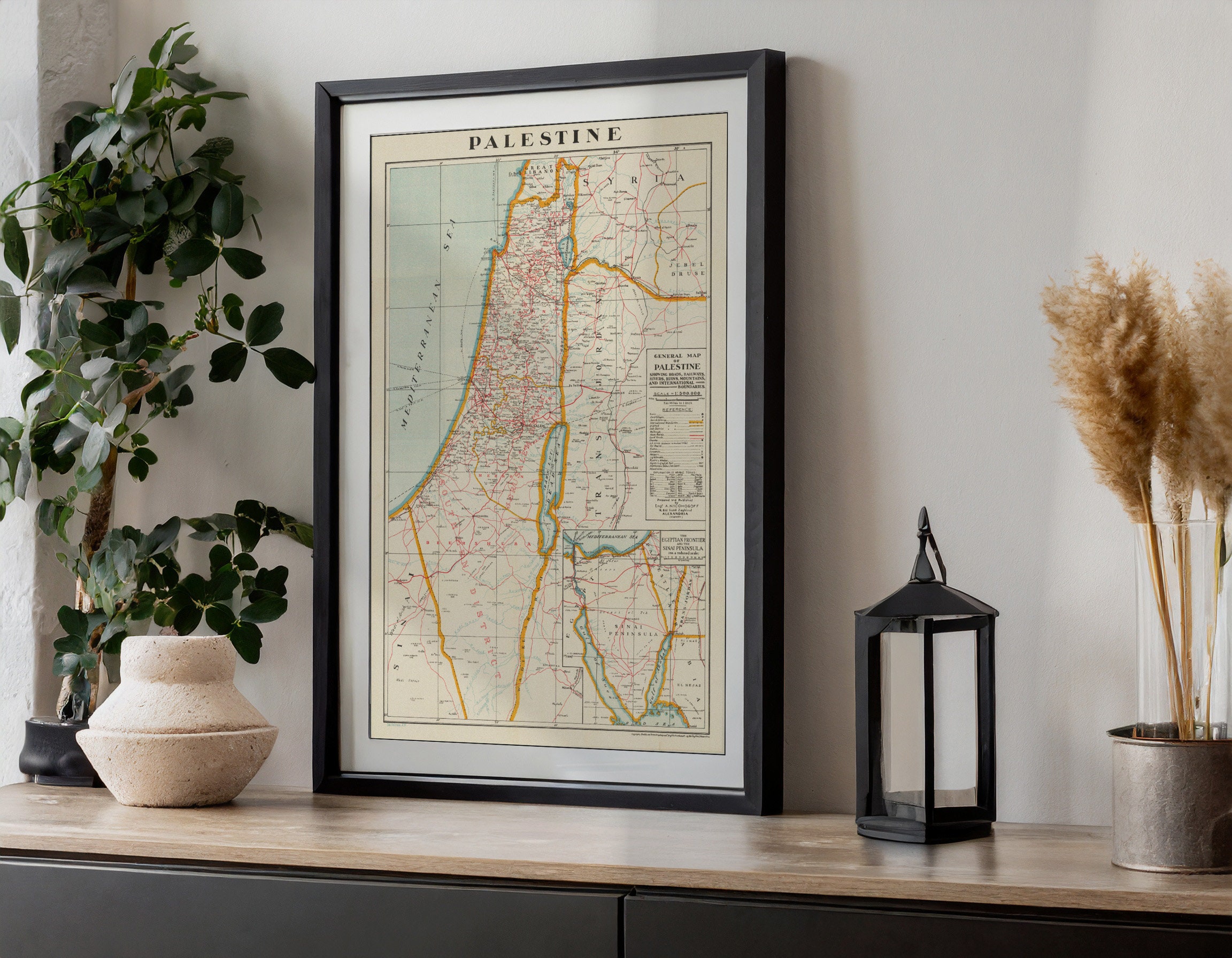 Old Vintage Map of Palestine 1942 Different Sizes Available - Etsy Canada