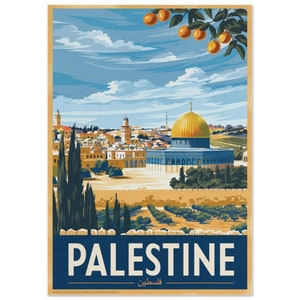Vintage Palestine Travel Poster | Dome of the Rock | Premium Matte ...