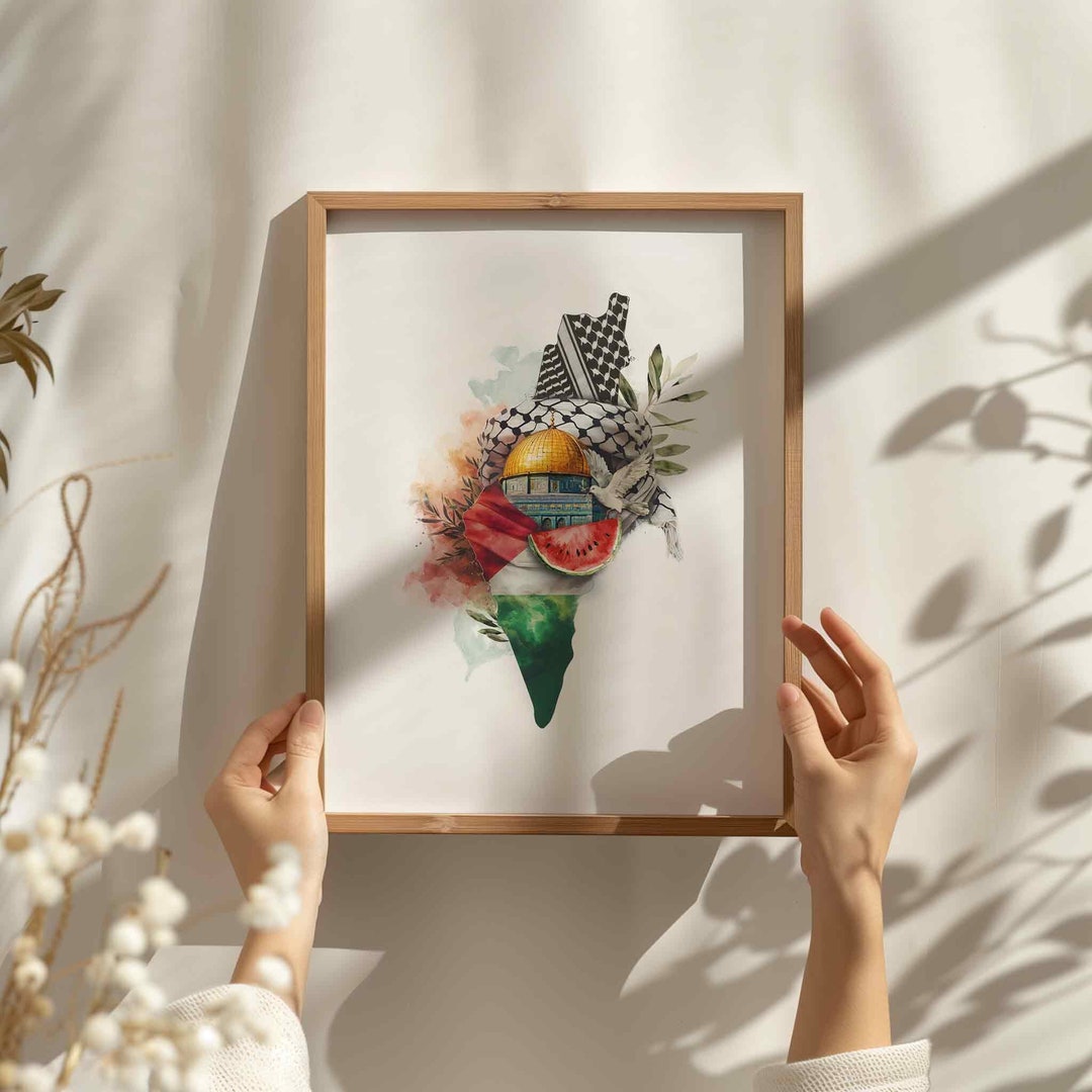 Palestinian Cultural Watercolour Illustration - Home Decor, Wall Art ...