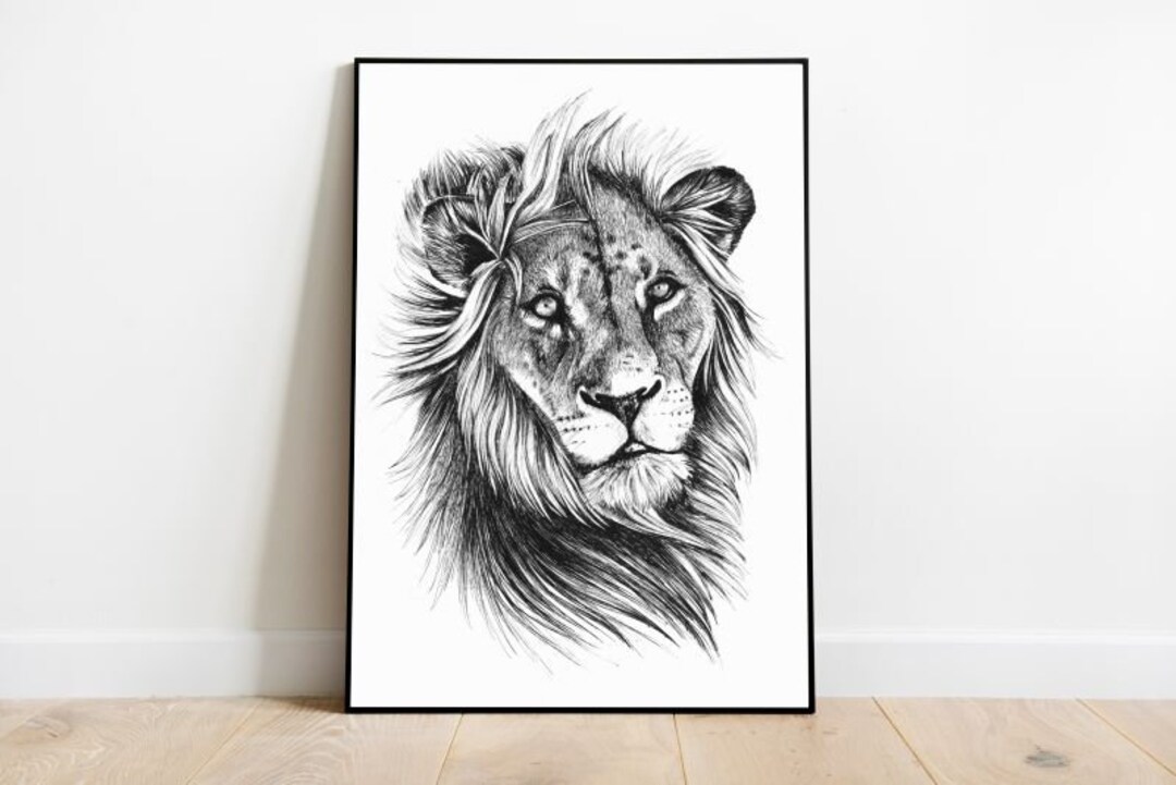 Lion | Lion Print | Home Decor | Animal Print | Wall Art | Digital ...