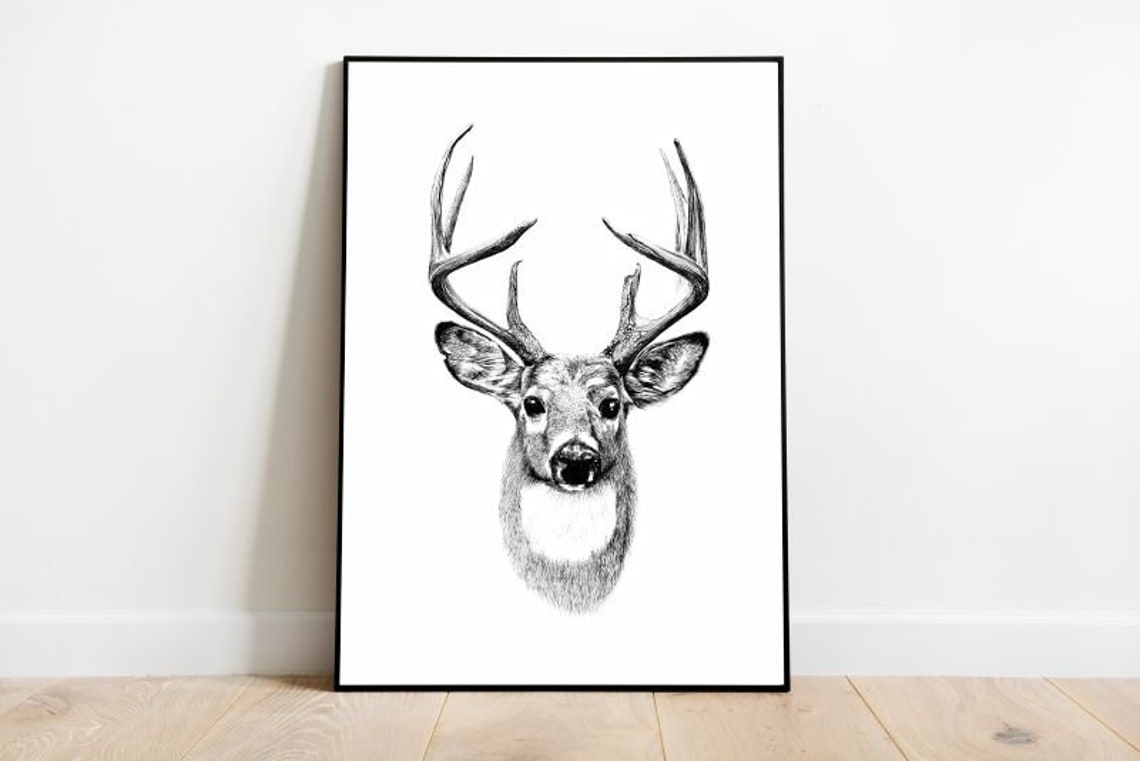 Deer | Deer Print | Home Decor | Animal Print | Wall Art | Digital ...