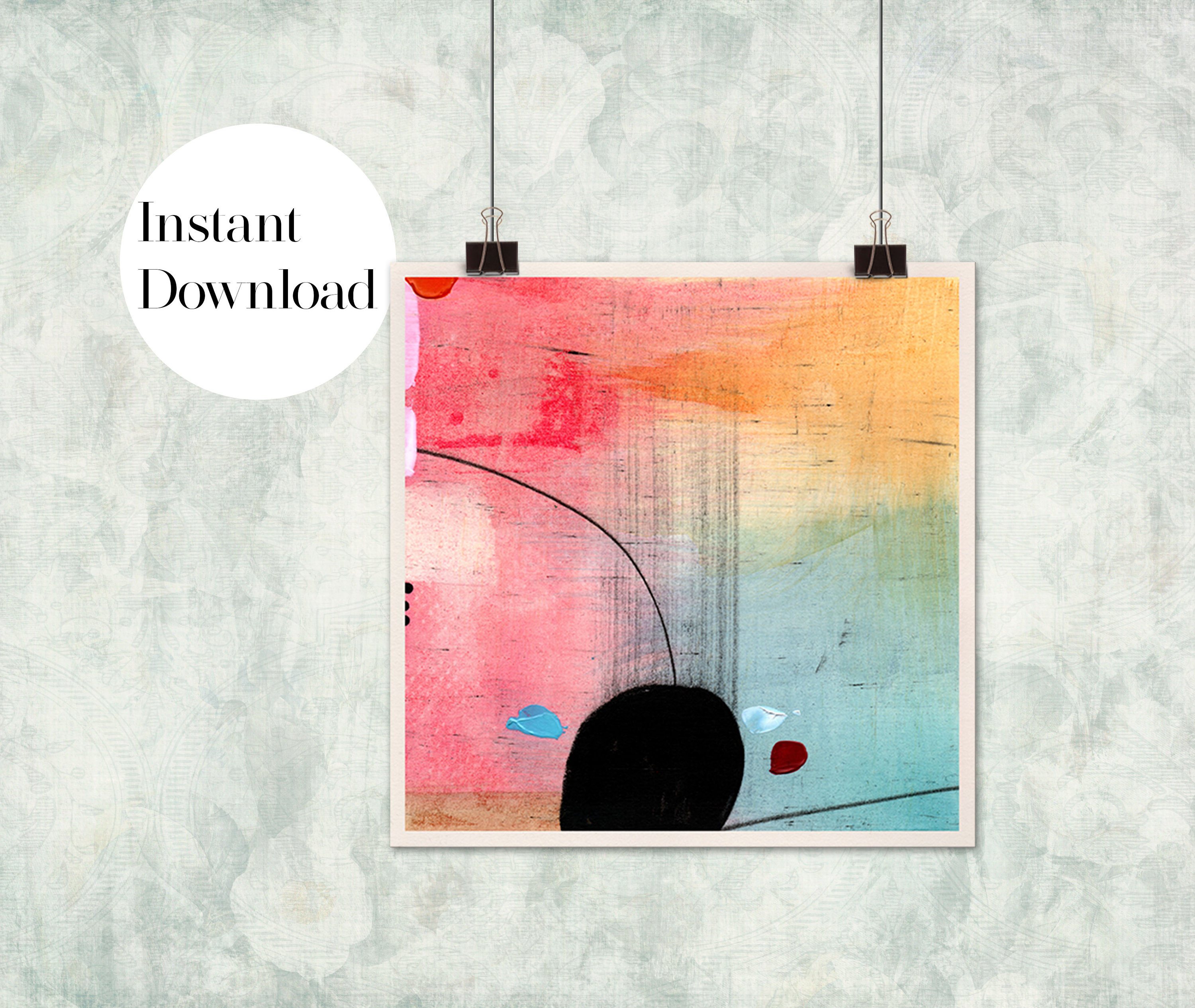 Colorful Abstract Art, Instant Download Art Print, Wall Art Desing ...