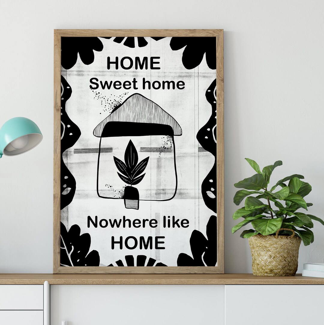 Unconventional Art Print. Sweet Home Art Wall. Printable Illustration ...
