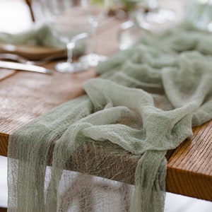 Pale Sage Green Table Runner,sage Green Wedding Decor Wedding Arch Tape ...
