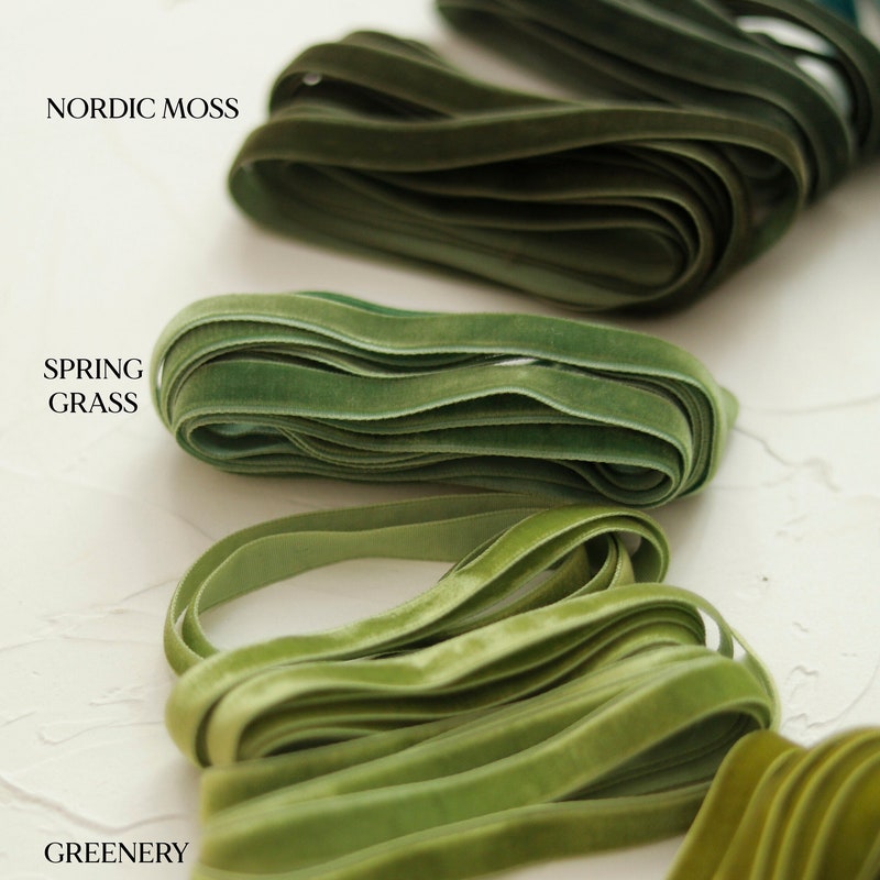 Green Velvet Ribbon - Etsy