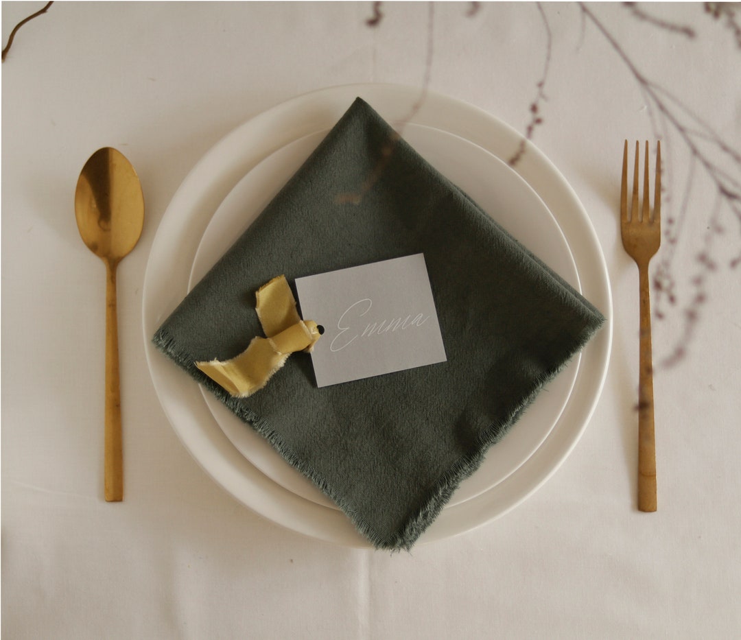 Dark Green Napkins,table Setting,wedding Table Decor,napkins for ...