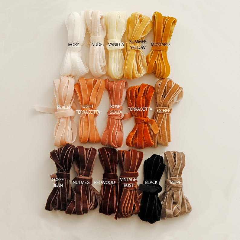 Velvet Ribbon Finished Edge, Terracotta Ribbon 3/8 Inches for Decor - Etsy
