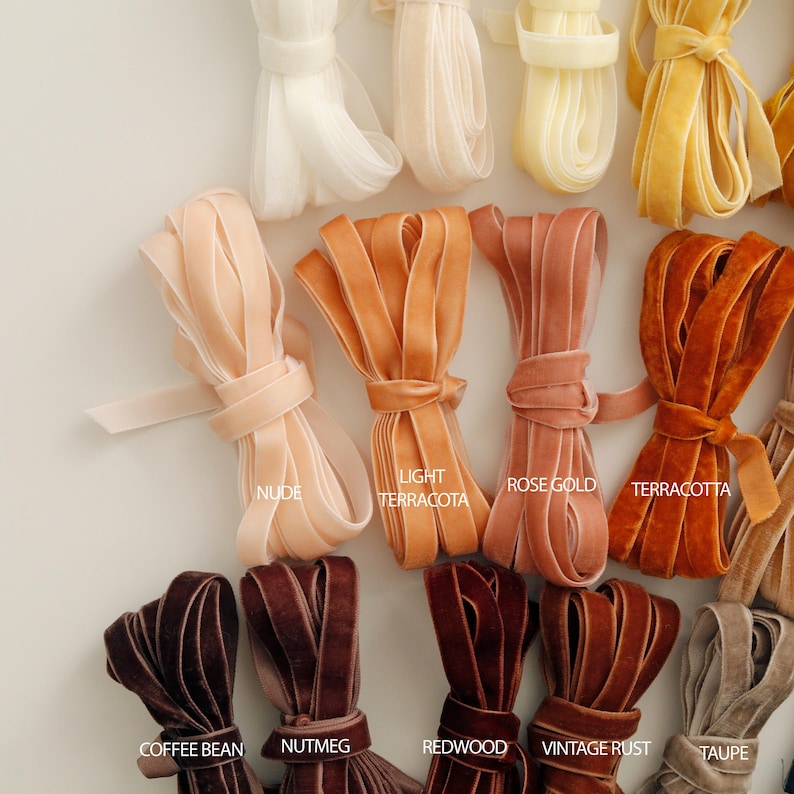 Velvet Ribbon Finished Edge, Terracotta Ribbon 3/8 Inches for Decor - Etsy