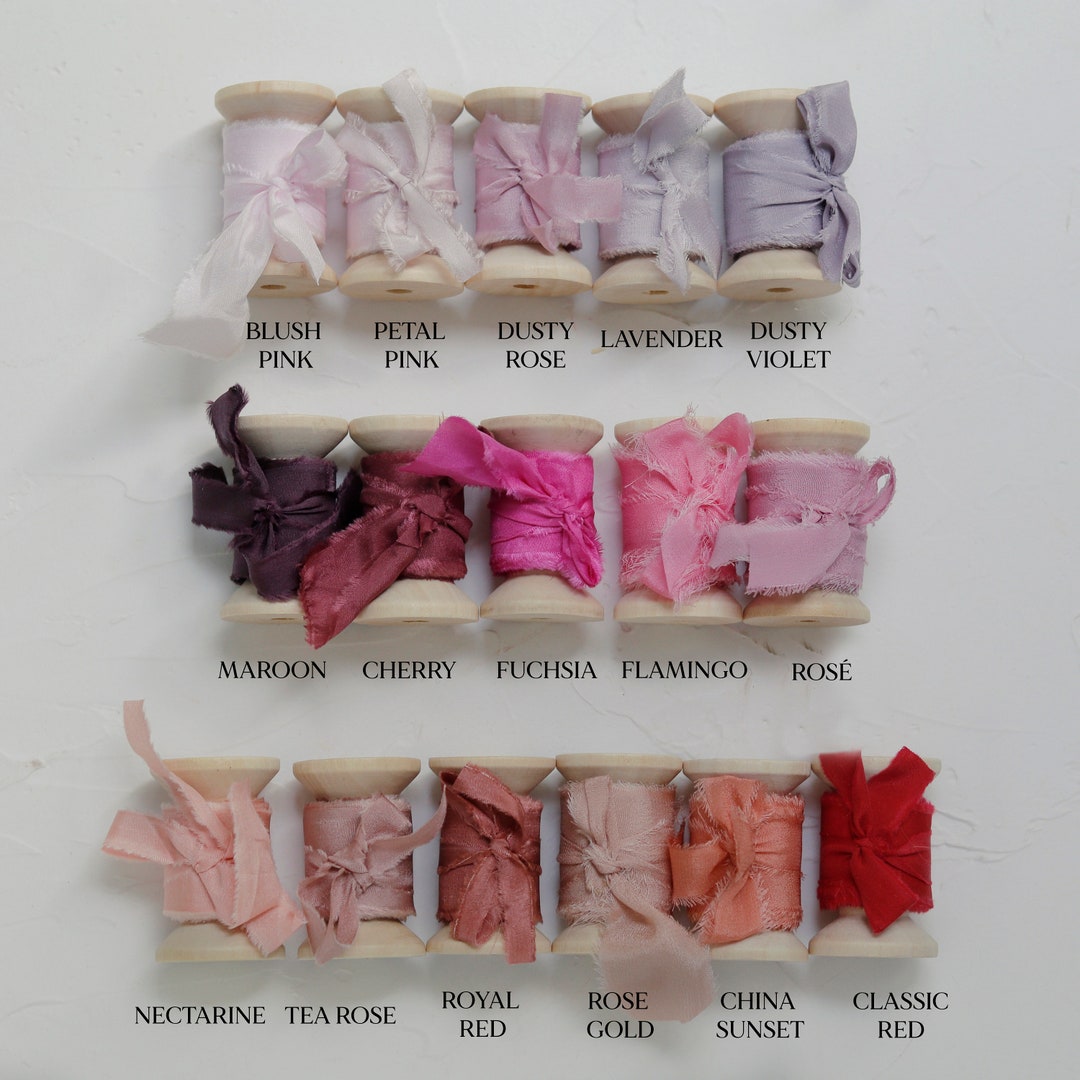 Hand Torn Silk Ribbon, Hand Dyed Wedding Ribbon for Wedding Bouquets ...