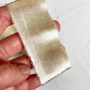 VANILLA - Pale Yellow Hand Torn Silk Velvet Ribbon Neutral Velvet ...