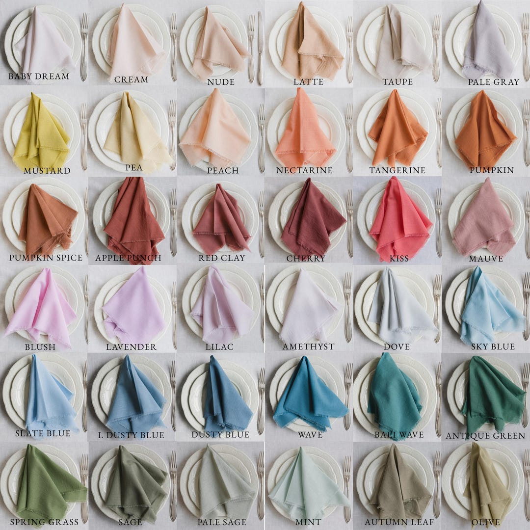 Cotton Dinner Napkins Wedding Cloth Napkins Reusable Wedding Table ...