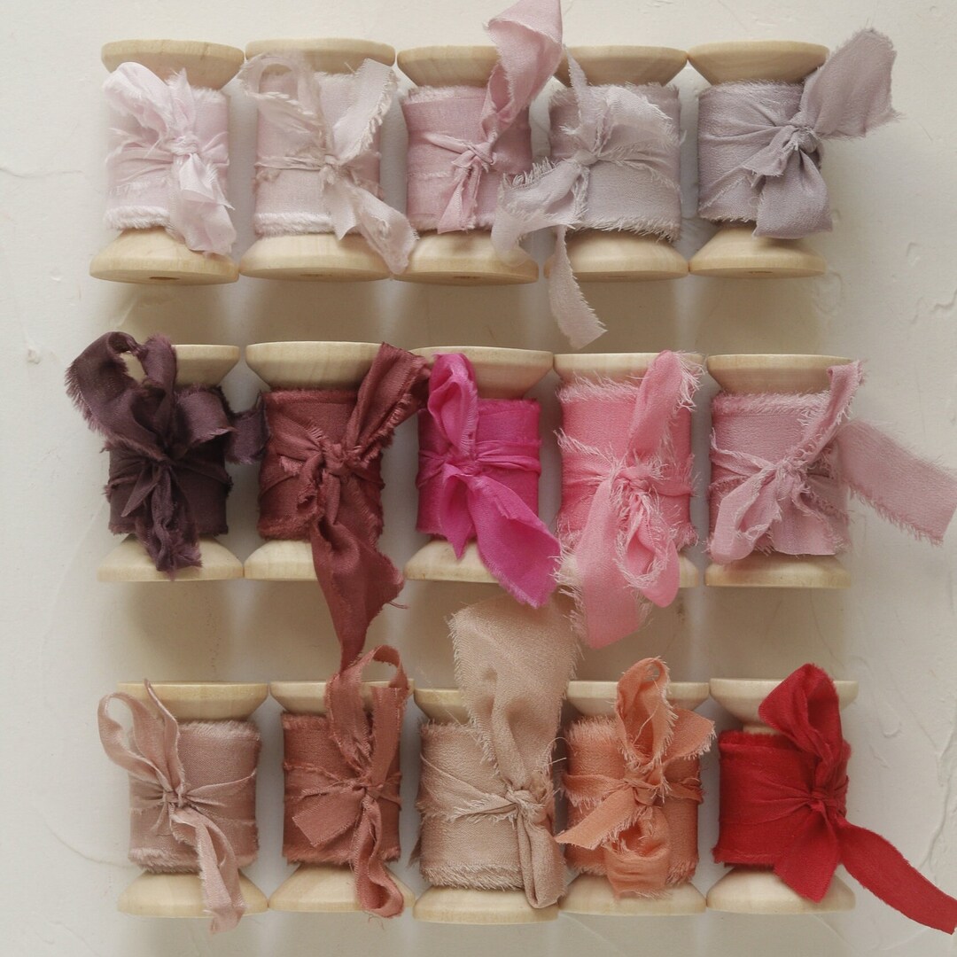 Hand Torn Silk Ribbon, Hand Dyed Wedding Ribbon for Wedding Bouquets ...