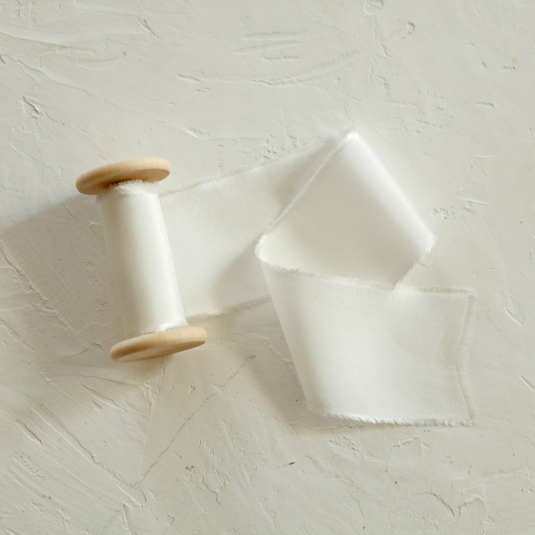 Silk Ribbon White, Wedding Silk Ribbon,undyed Silk Ribbon,white Bouquet ...