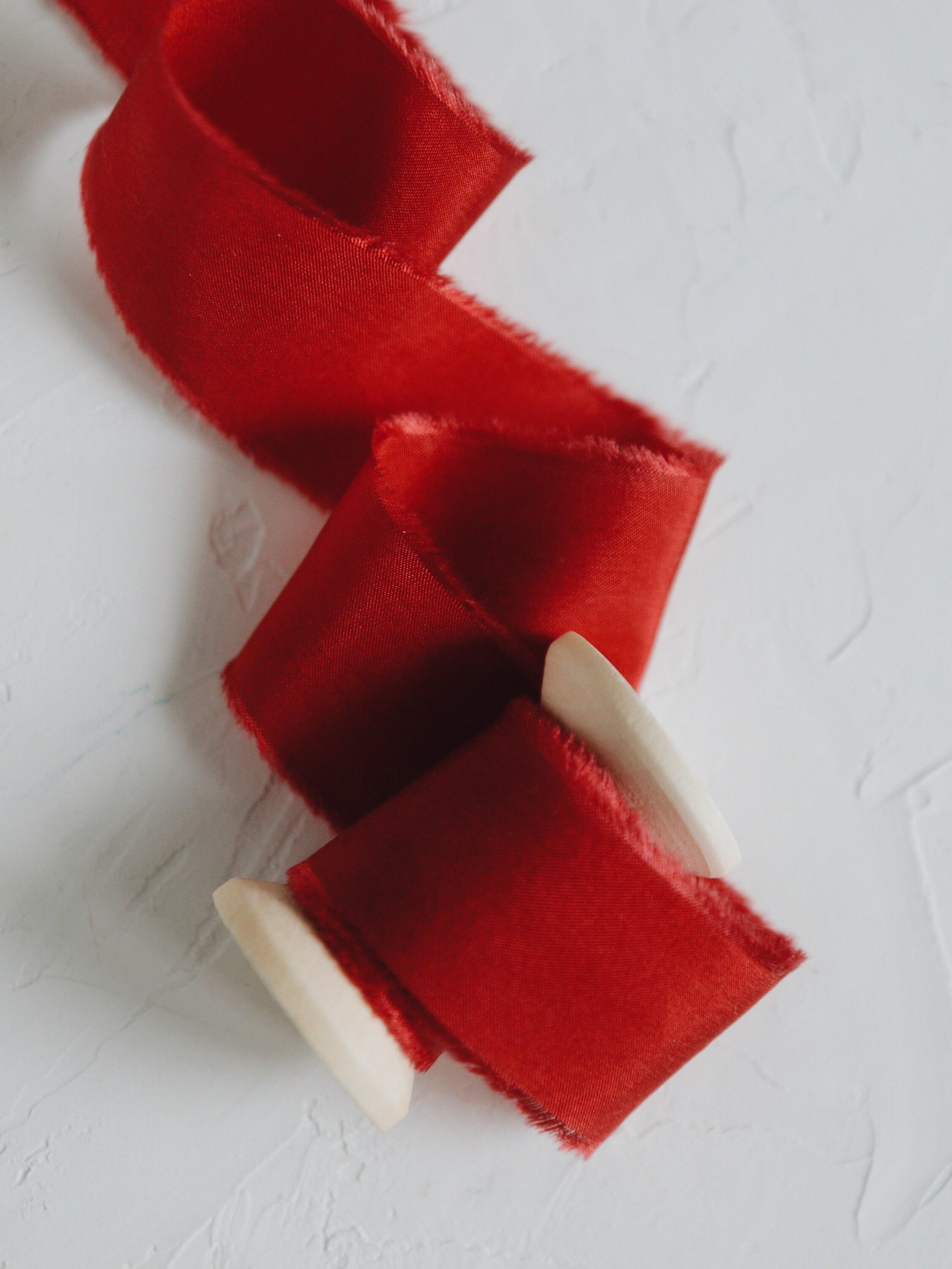 Classic Red Silk Ribbonred Ribbonhand Dyed Silk - Etsy