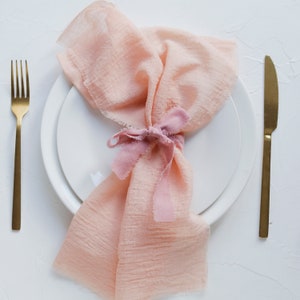 Peach Cotton Napkins Muslin Gauze Peach Napkins for Wedding Peach Color ...