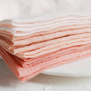 Peach Cotton Napkins Muslin Gauze Peach Napkins for Wedding Peach Color ...