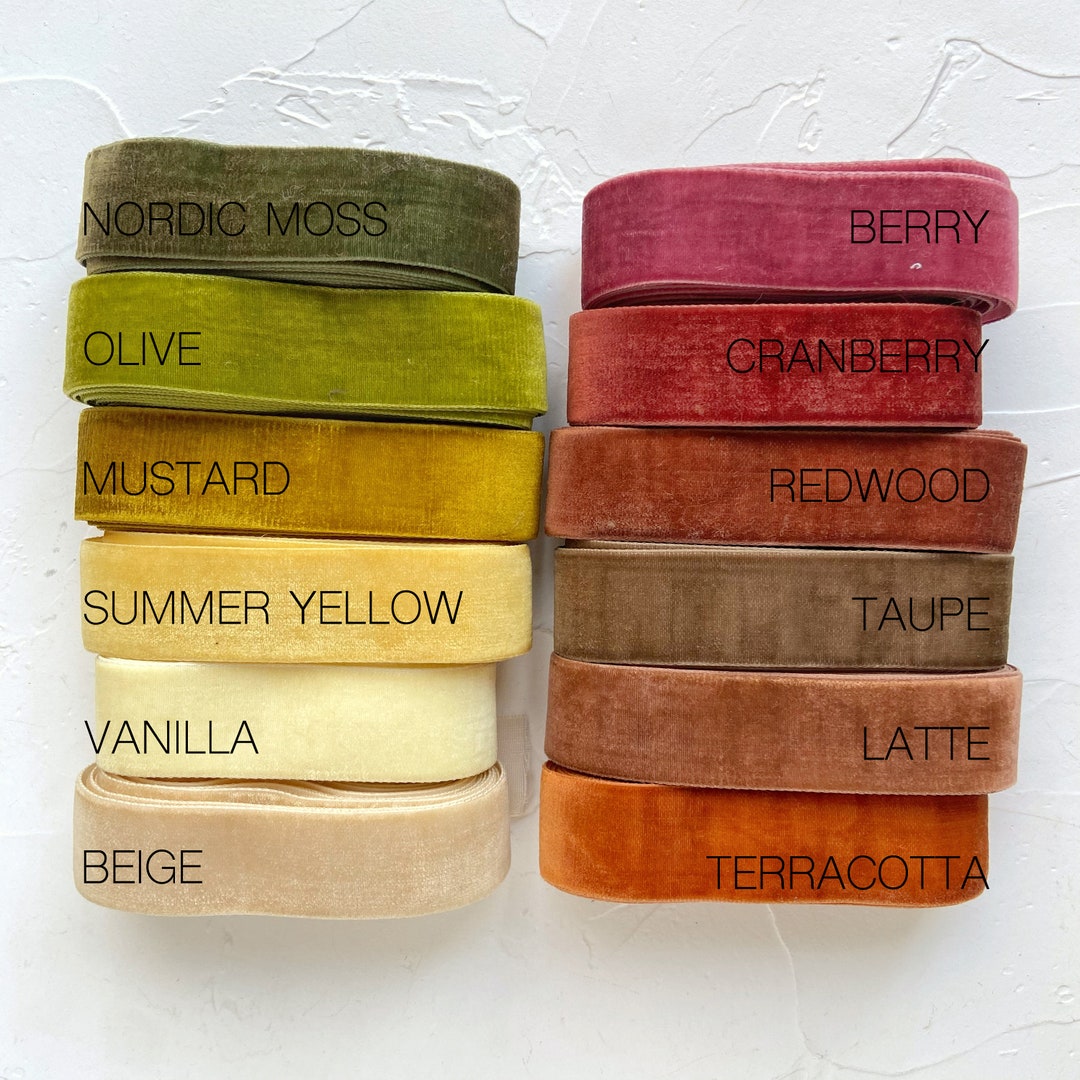 1 Inch Velvet Ribbon 3 Yards Hand Dyed for Crafts Wedding Day Decor ...