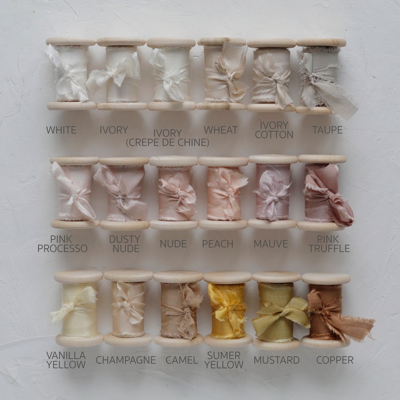 Hand Dyed Neutral Silk Ribbon Neutral Wedding Ribbon for - Etsy