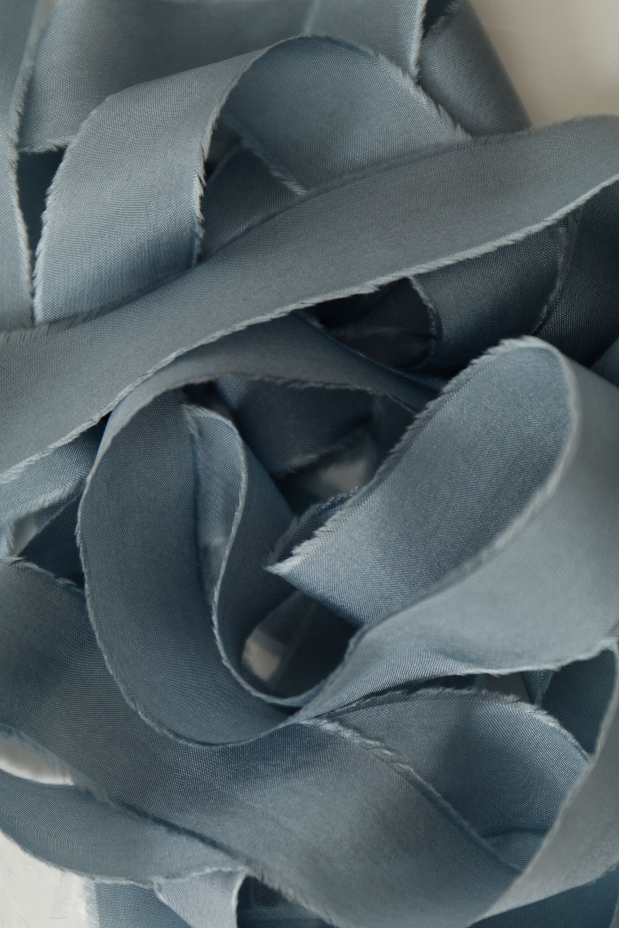 Dusty Blue Wedding Silk Ribbonhand Dyed Silk Ribbonsilk - Etsy Canada