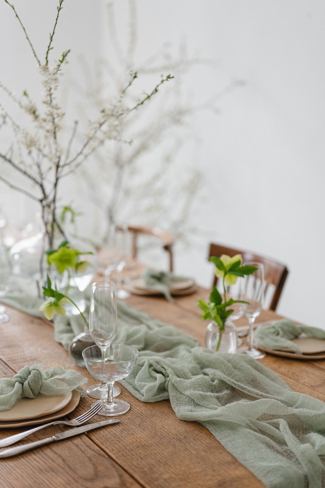 Pale Sage Green Table Runner,sage Green Wedding Decor Wedding Arch Tape ...