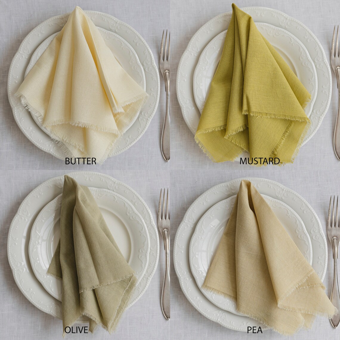 Colored Dinner Napkins,rustic Table Decor,hand Dyed Cotton,sage Green ...