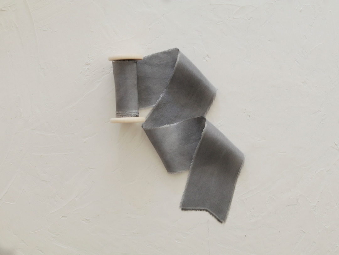 Dark Gray Silk Ribbon,charcoal Gray,wedding Ribbon,hand Dyed Silk ...