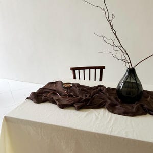 Chocolate Brown Table Runner - Cheesecloth Cotton Table Centerpiece ...