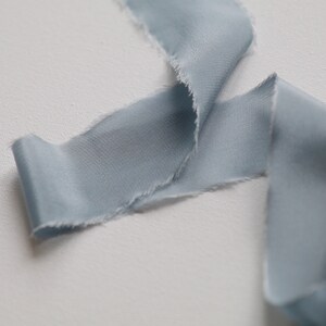 Slate Blue Silk Ribbon, Hand Dyed Silk Ribbon, Dusty Blue, Stale Blue ...