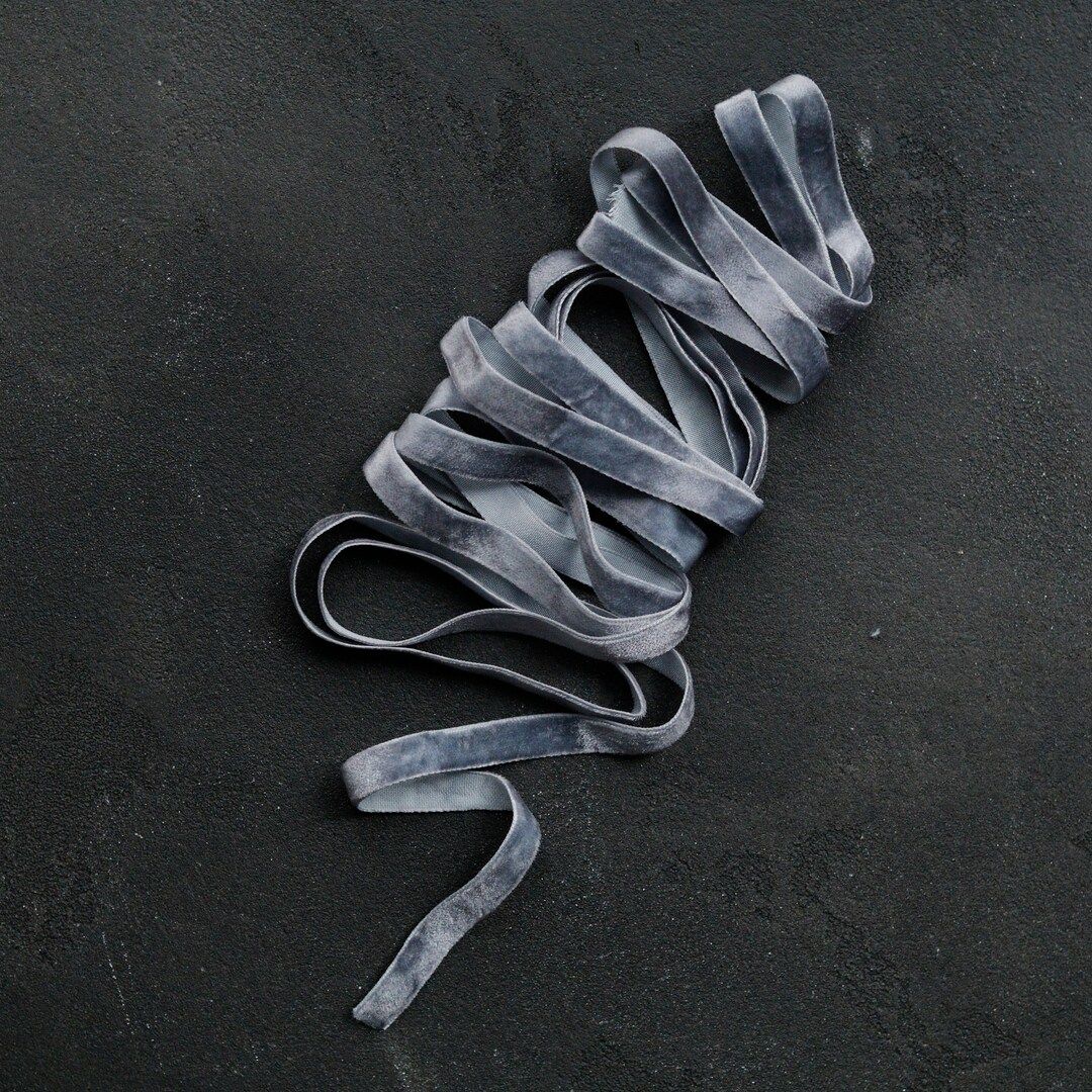 Blue Gray Ribbon Finished Edge, 1/2'' Dusty Blue Ribbon,bouquet Ribbon ...