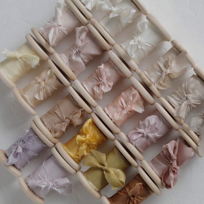 Hand Dyed Neutral Silk Ribbon Neutral Wedding Ribbon for - Etsy