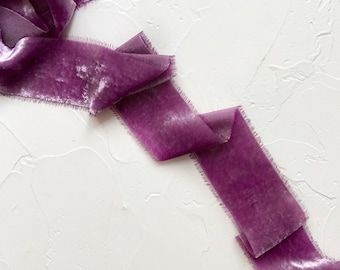 IVORY Hand Torn Silk Velvet Ribbon,hand Dyed ,ivory Ribbon, Ribbon for ...