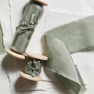 Sage Green Silk Ribbon,sage Wedding Ribbon,hand Dyed Silk Ribbon,ribbon ...