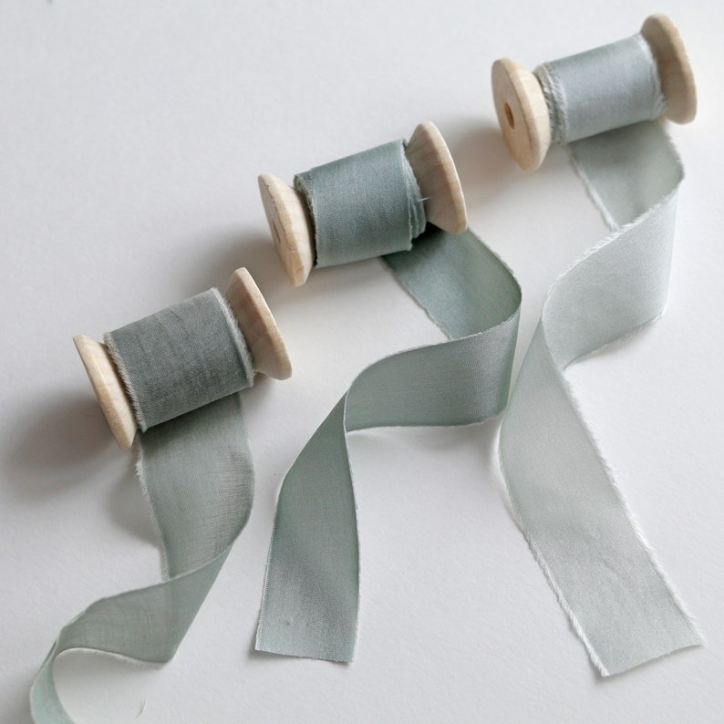 Silk Ribbon Wedding Bouquet Ribbon Hand Dyed for Wedding - Etsy