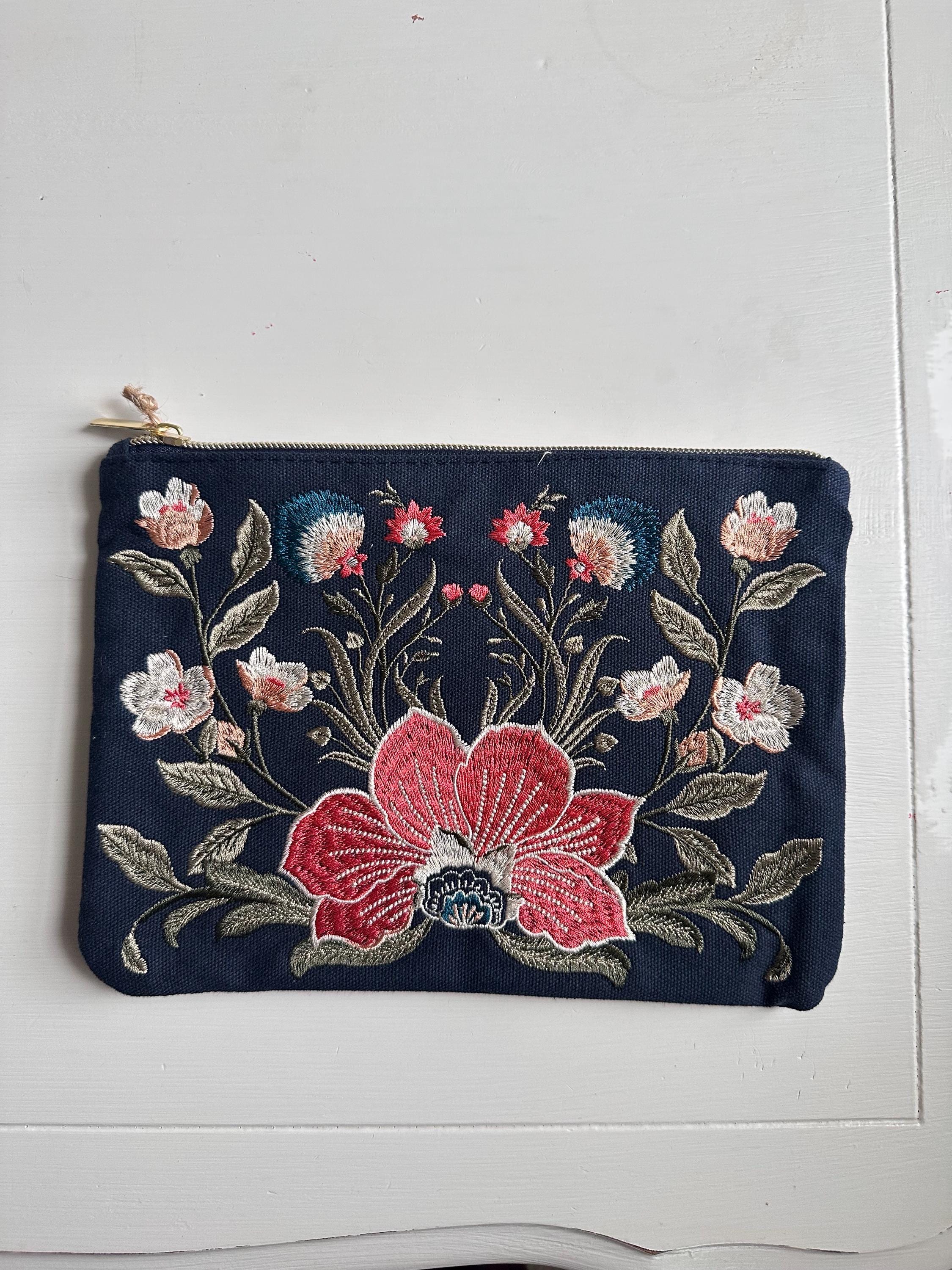 Floral Embroidered Blue Clutch Purse | Evening Bag for Weddings ...