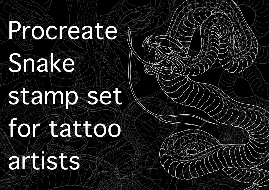 Japanese / Traditional Snake Procreate Stamp Kit - Etsy